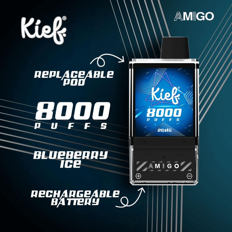 Kief Amigo 8000 Blueberry Ice - Vape Monkey Dubai