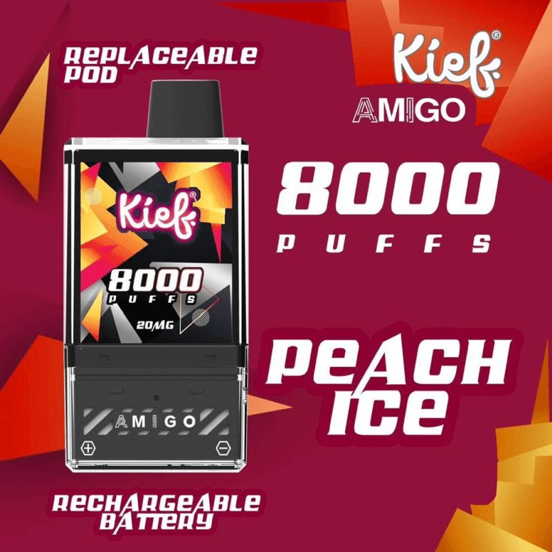 Kief Amigo 8000 Peach Ice - Vape Monkey Dubai