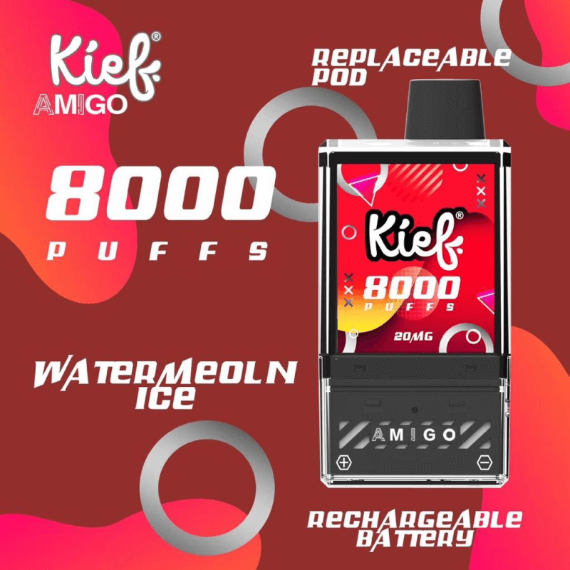 Kief Amigo 8000 Watermelon Ice - Vape Monkey Dubai